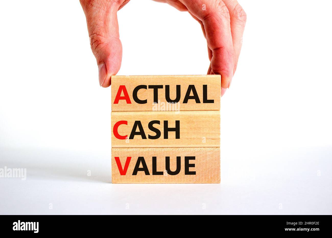 ACV actual cash value symbol. Concept words ACV actual cash value on ...