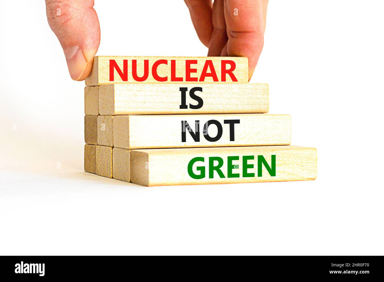 Nuclear is not green symbol. Concept words Nuclear is not green on ...