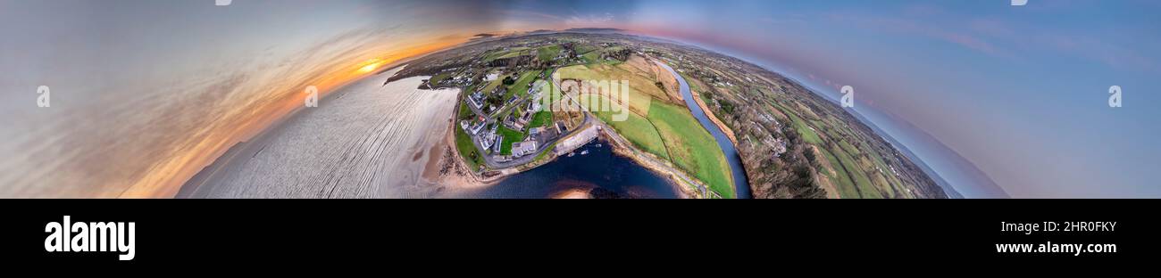 Aerial view of the village Inver in County Donegal - Ireland Stock ...