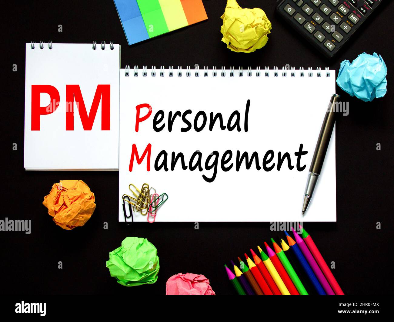 PM Personal management symbol. Concept words PM Personal management on ...