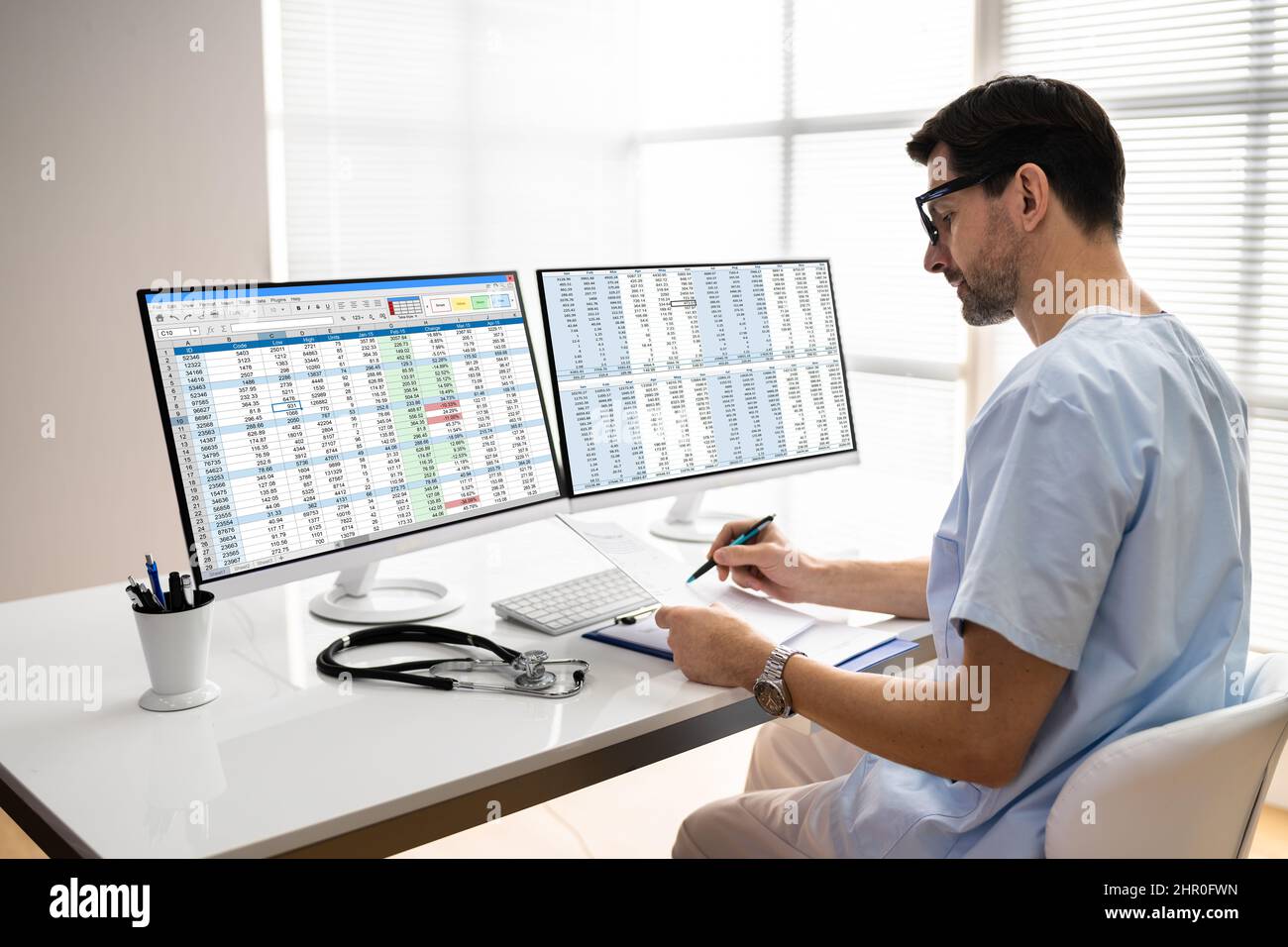 Medical Coding Bill And Billing Codes Spreadsheets Stock Photo - Alamy
