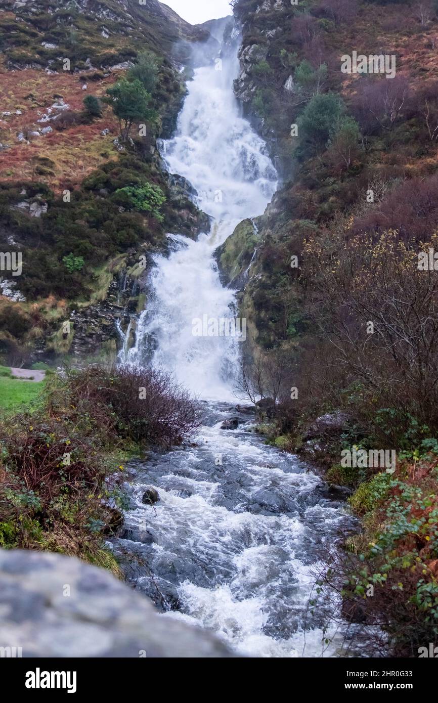 Assaranca Waterfall by Ardara in County Donegal - Ireland Stock Photo ...