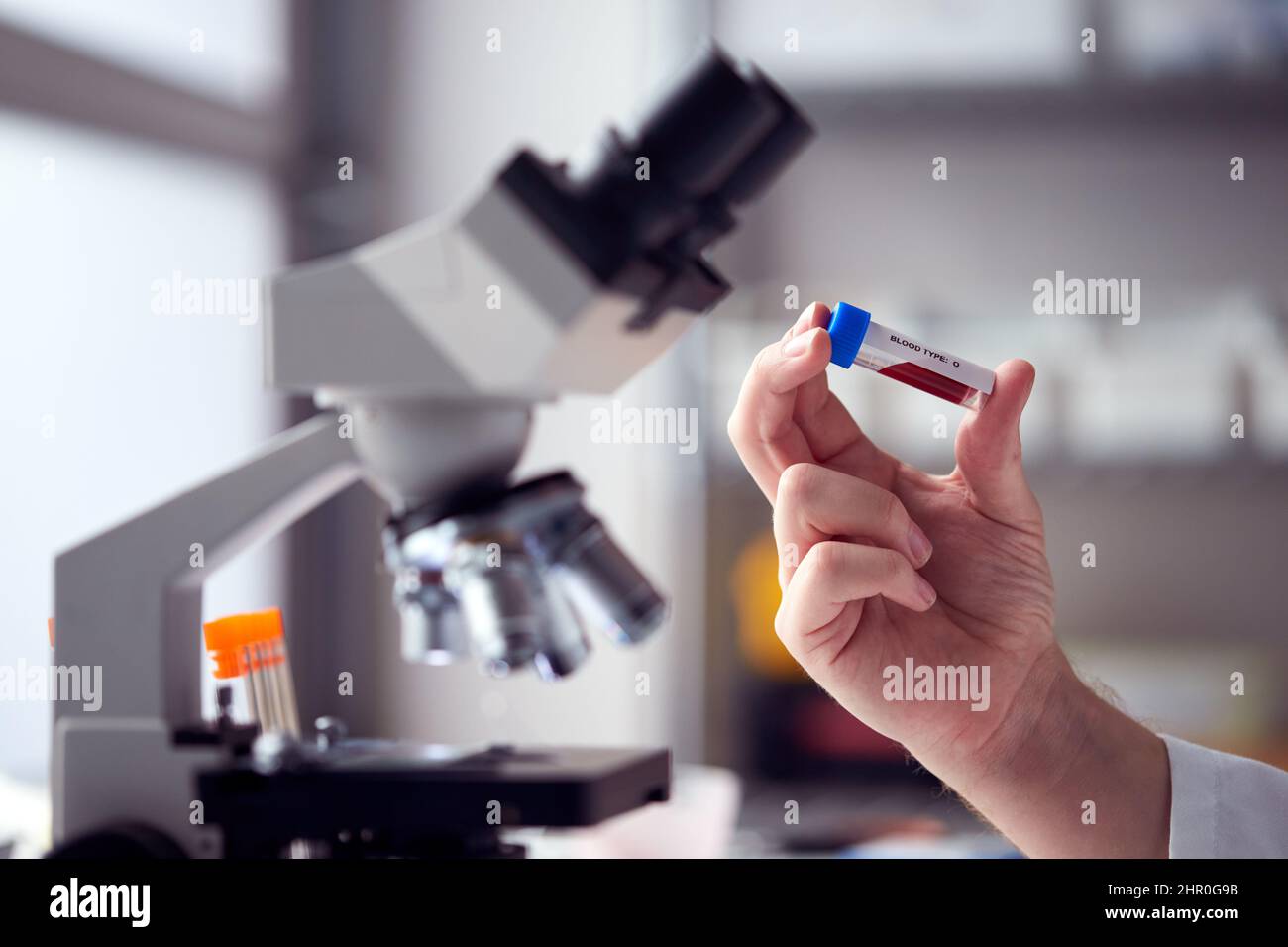 Blood group test microscope hi-res stock photography and images - Alamy