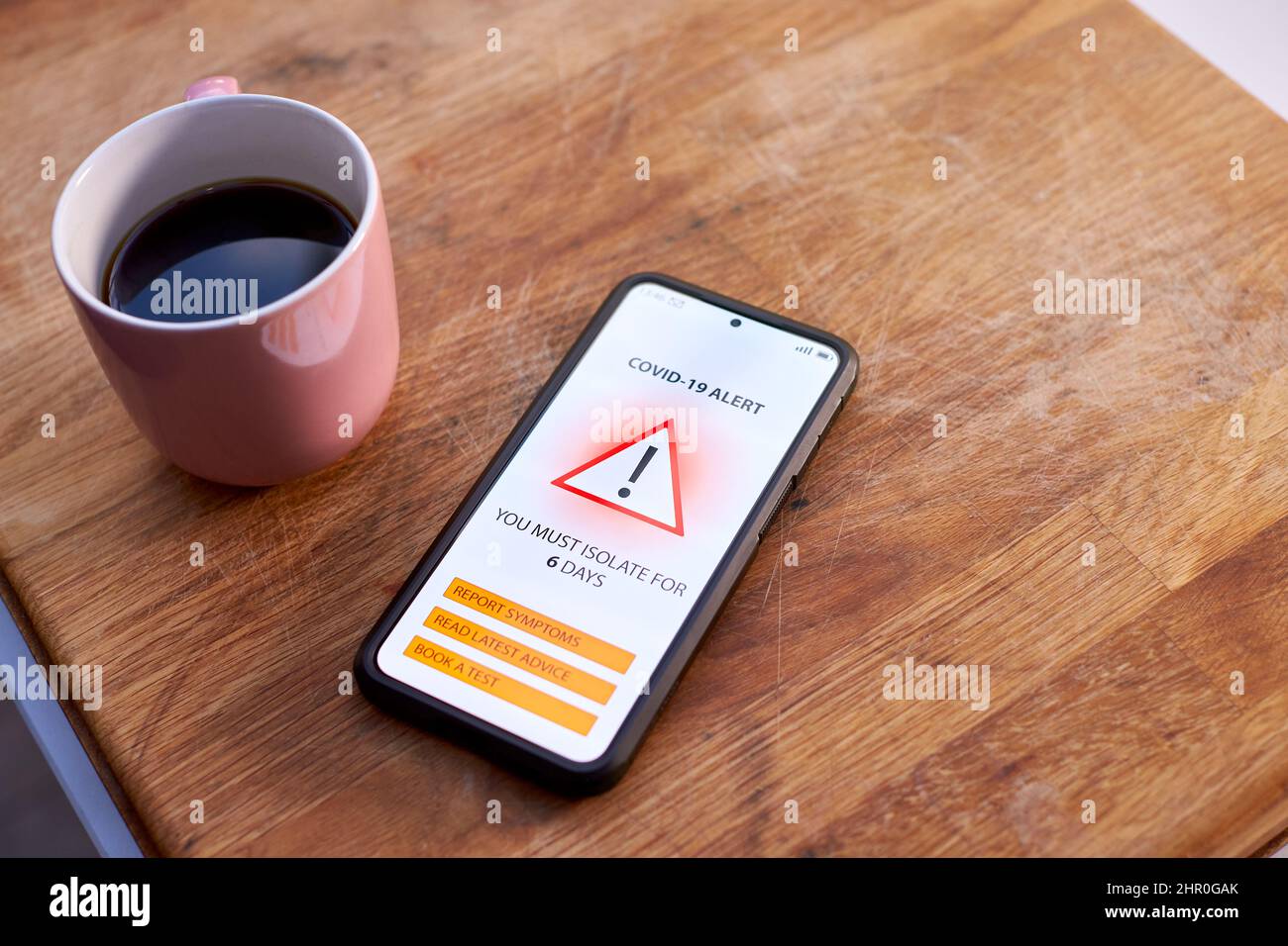 Close Up Of Mobile Phone With Covid-19 Track And Trace Alert Stock ...