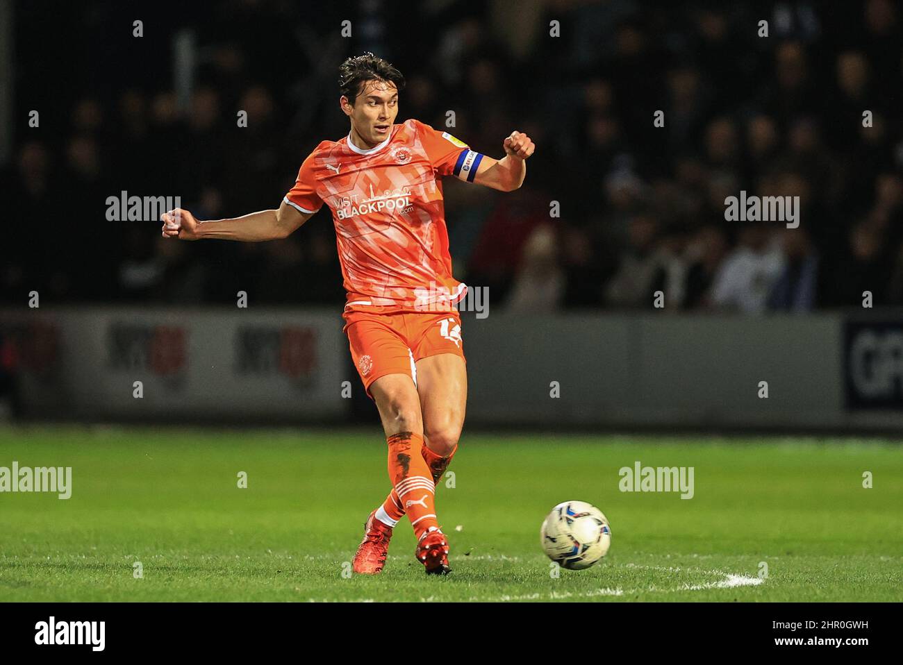 Kenny Dougall #12 of Blackpool in action during the game Stock Photo ...