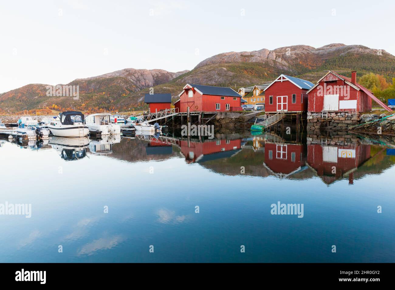 Vingvagen fishing village landscape photo with traditional old ...