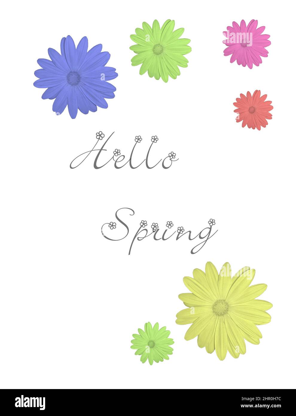Hello spring background with flowers and copy space for design Stock ...