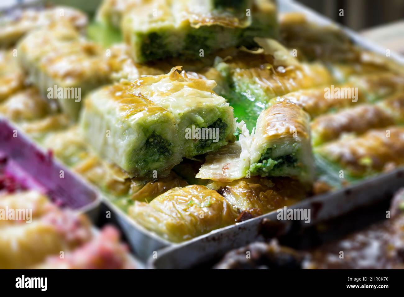 Turkish sweets in the Egyptian bazaar. Istanbul. Turkey Stock Photo - Alamy