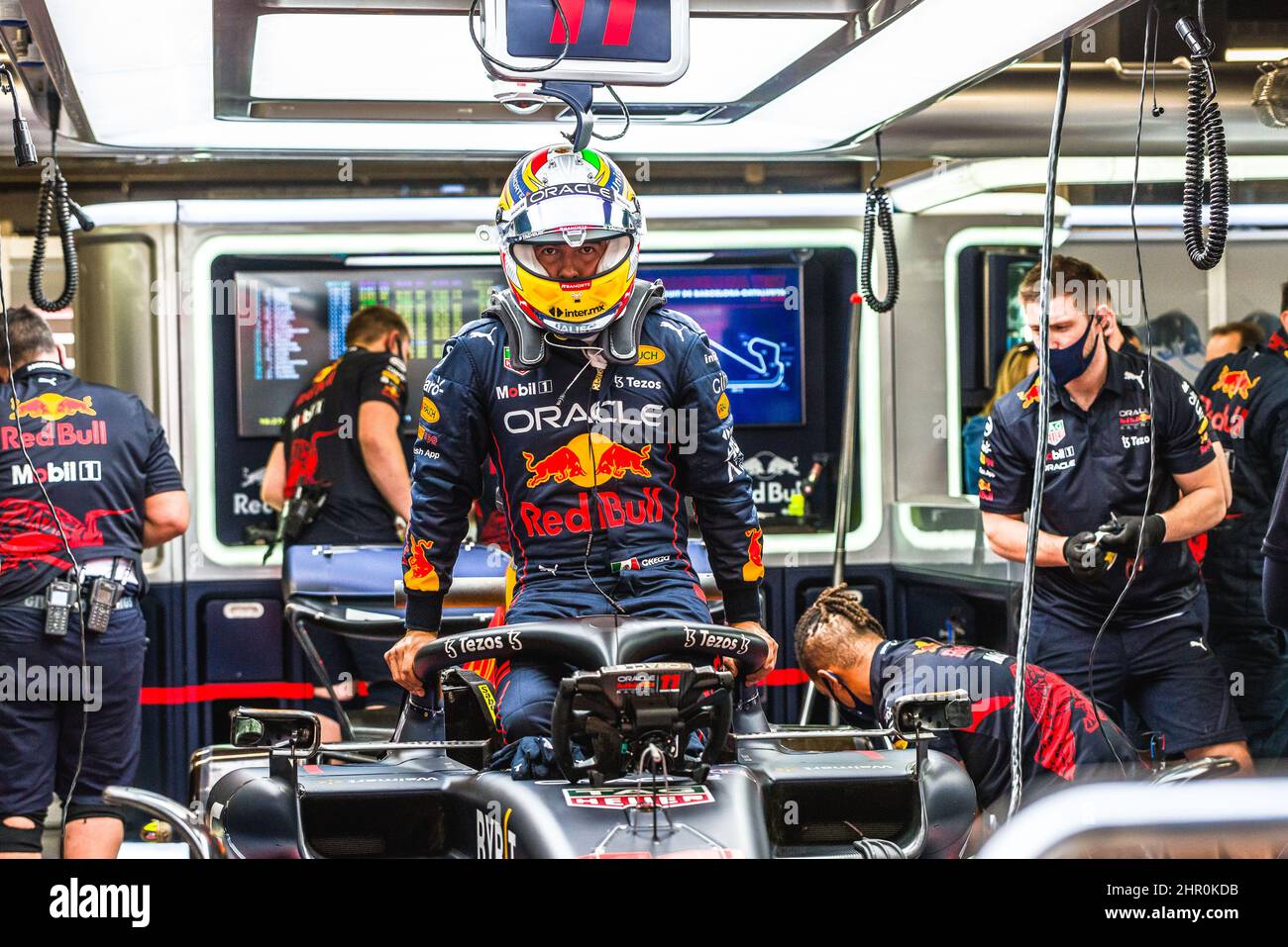 Barcelona, Spain. 24th Feb, 2022. SERGIO PEREZ (MEX) from team Red Bull ...