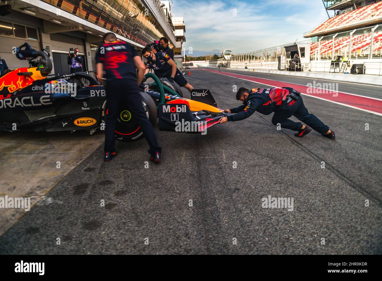 Barcelona, Spain. 24th Feb, 2022. SERGIO PEREZ (MEX) from team Red Bull ...