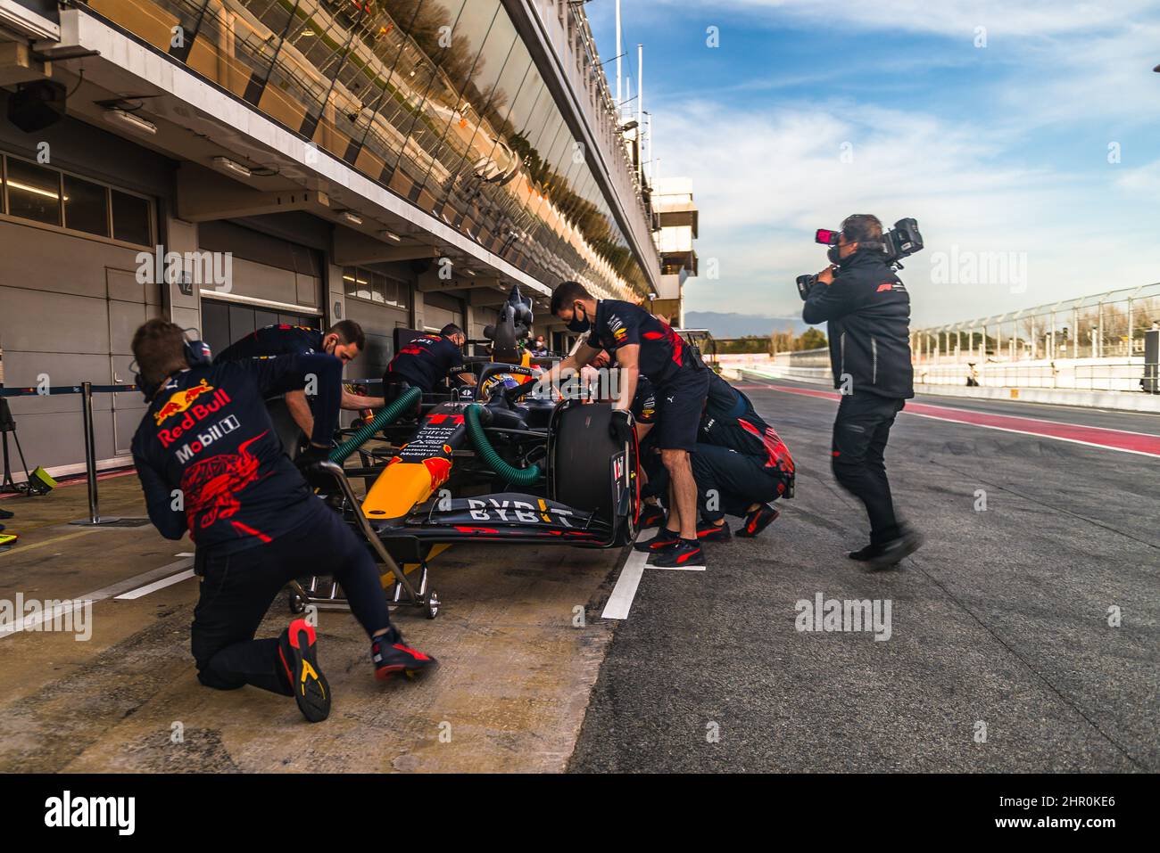Barcelona, Spain. 24th Feb, 2022. SERGIO PEREZ (MEX) from team Red Bull ...