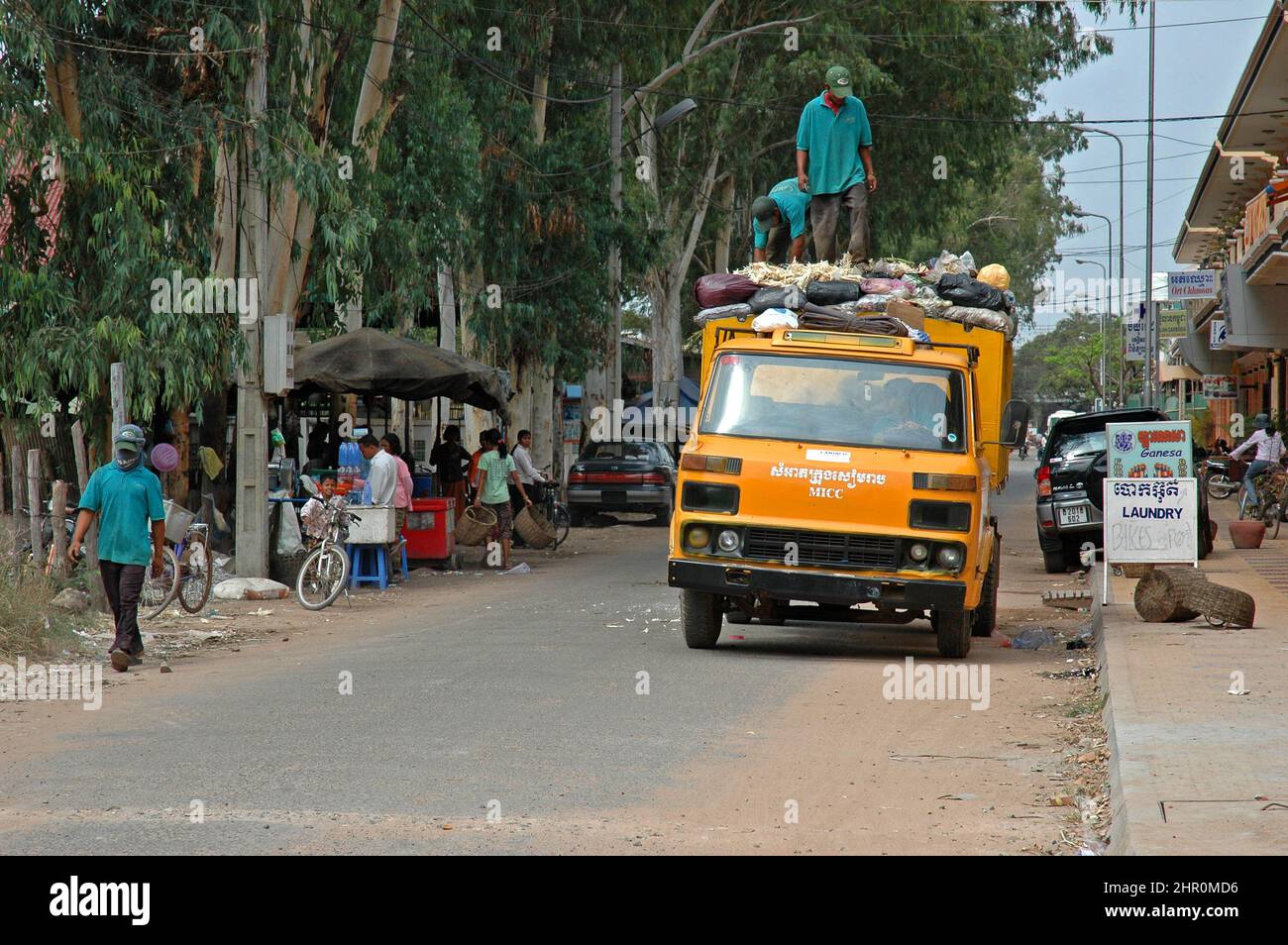 Garbage collection, Siem Reap, kingdom of Cambodia, Southeast Asia ...