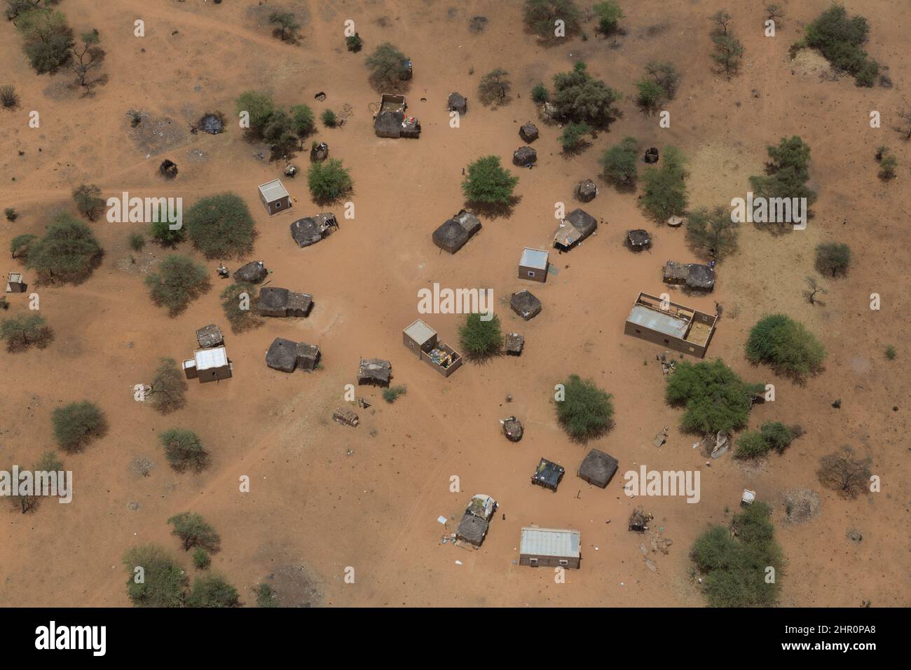 Small village in the Senegal River Delta - northern Senegal, West ...