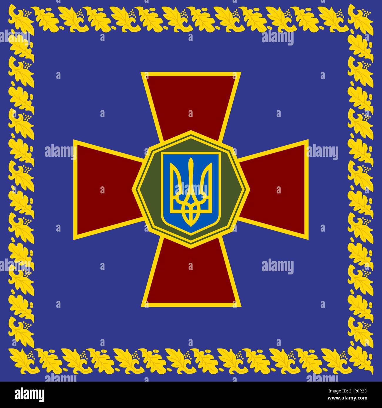 Top view of flag Standard of the Commander-in-Chief of the National ...