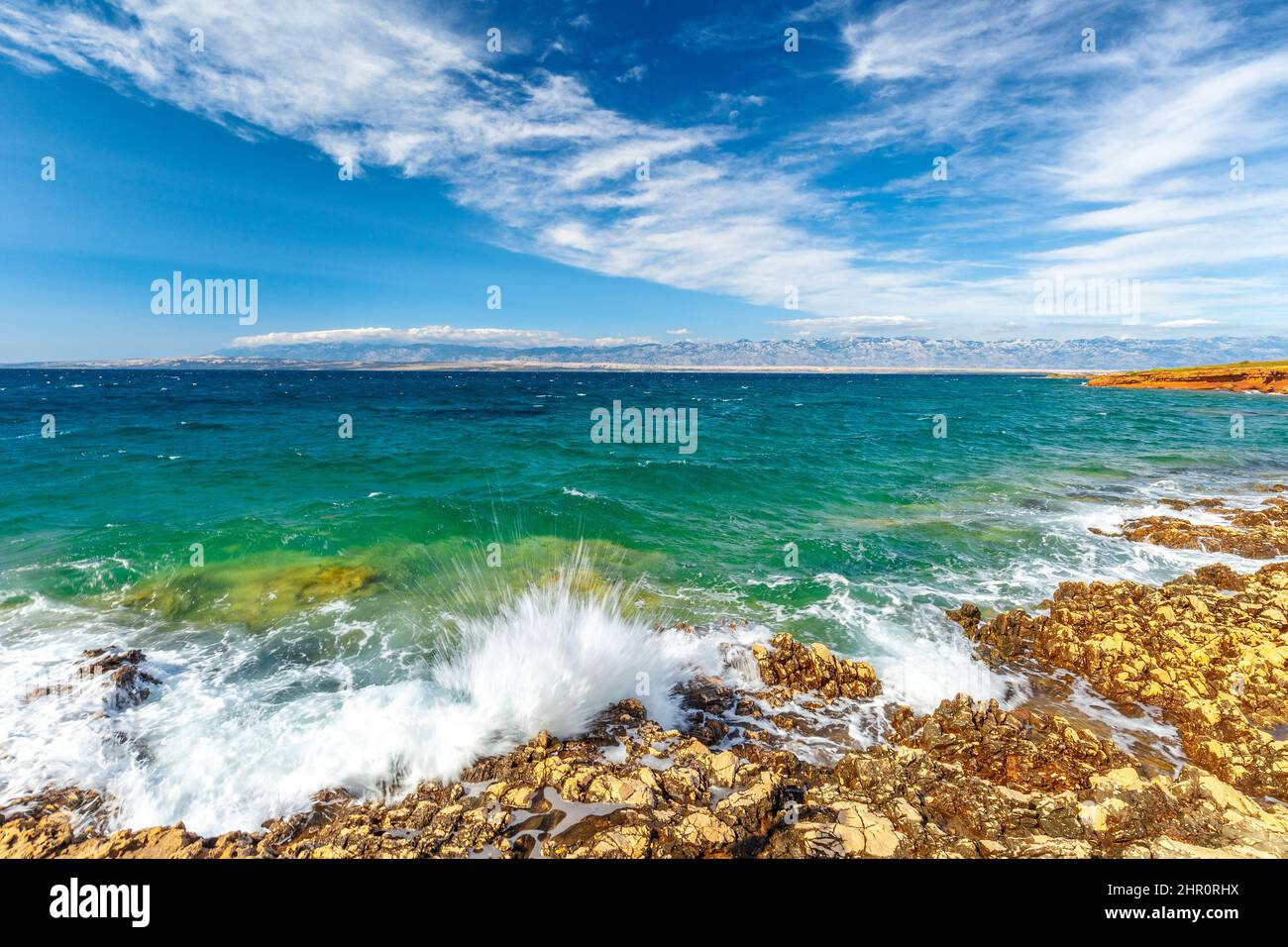 Wave on sea at Vir island in the Zadar County of Croatia, Europe Stock ...