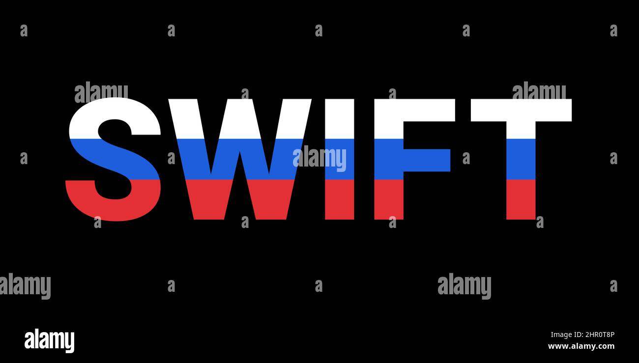 SWIFT and financial and economic sanction against Russia. Vector ...