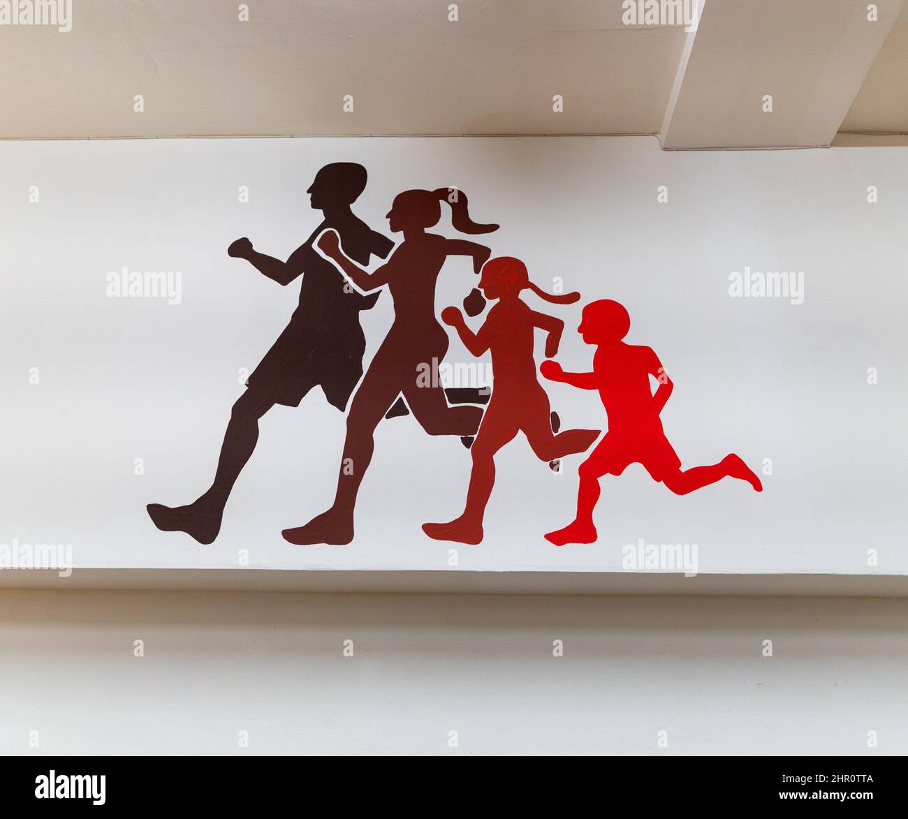 Running progress from children to adult, silhouettes Stock Photo - Alamy