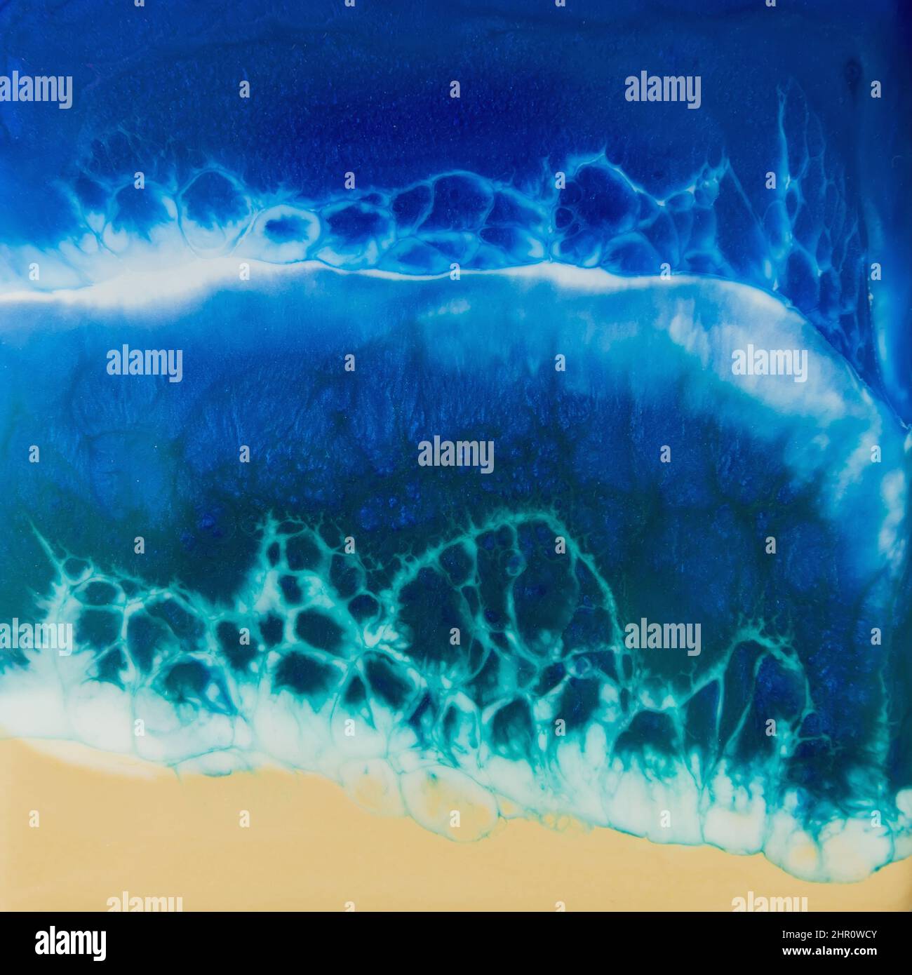 Resin art with bright blue colors. Epoxy effect background Stock Photo ...