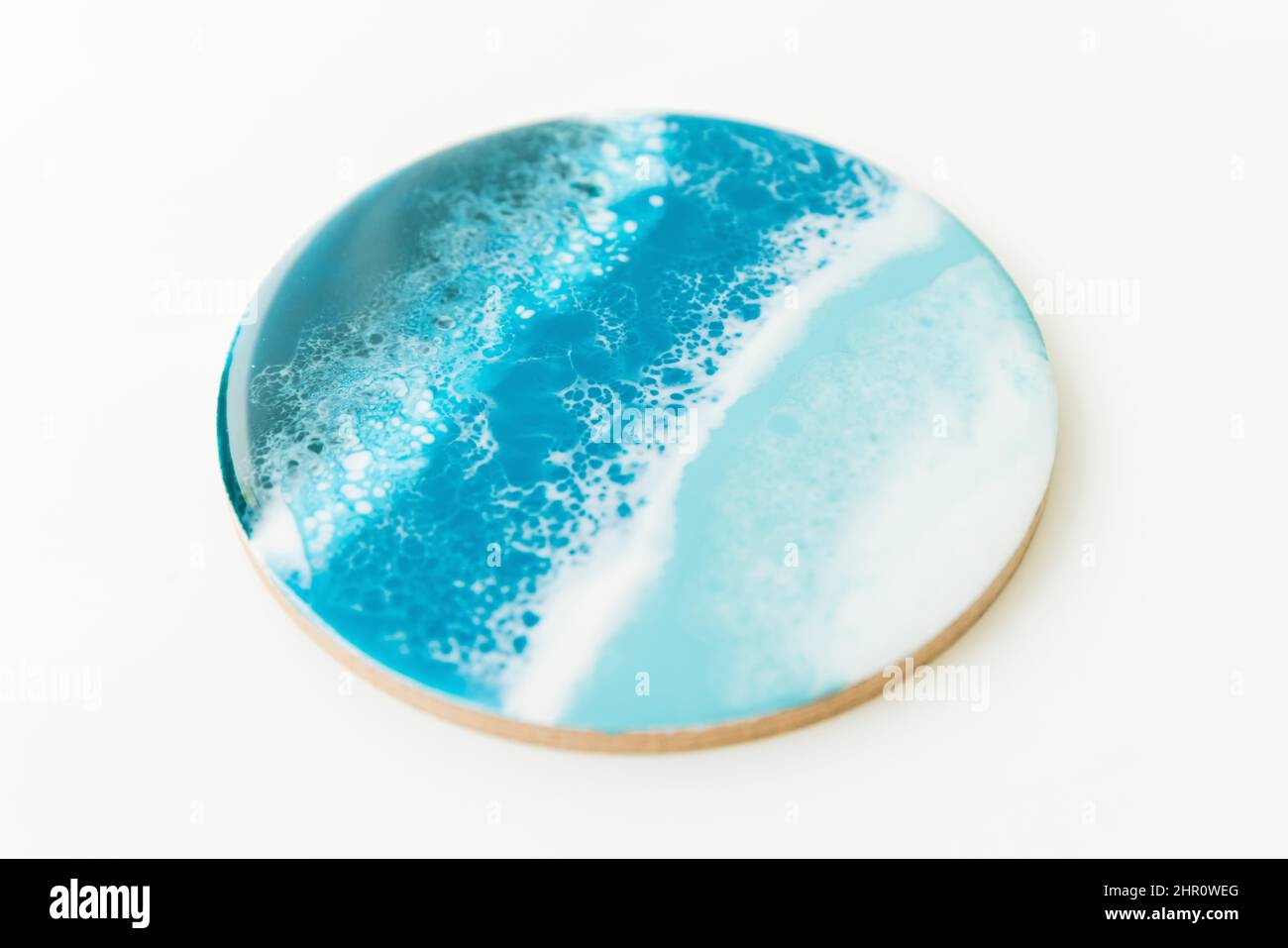 Pound Resin art pound painting with turquoise colors. Ocean made of ...