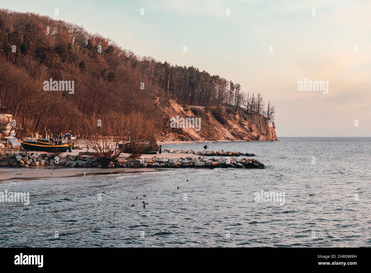 Natural cliff at the beach in Gdynia Orlowo. Baltic Sea, Poland Stock ...