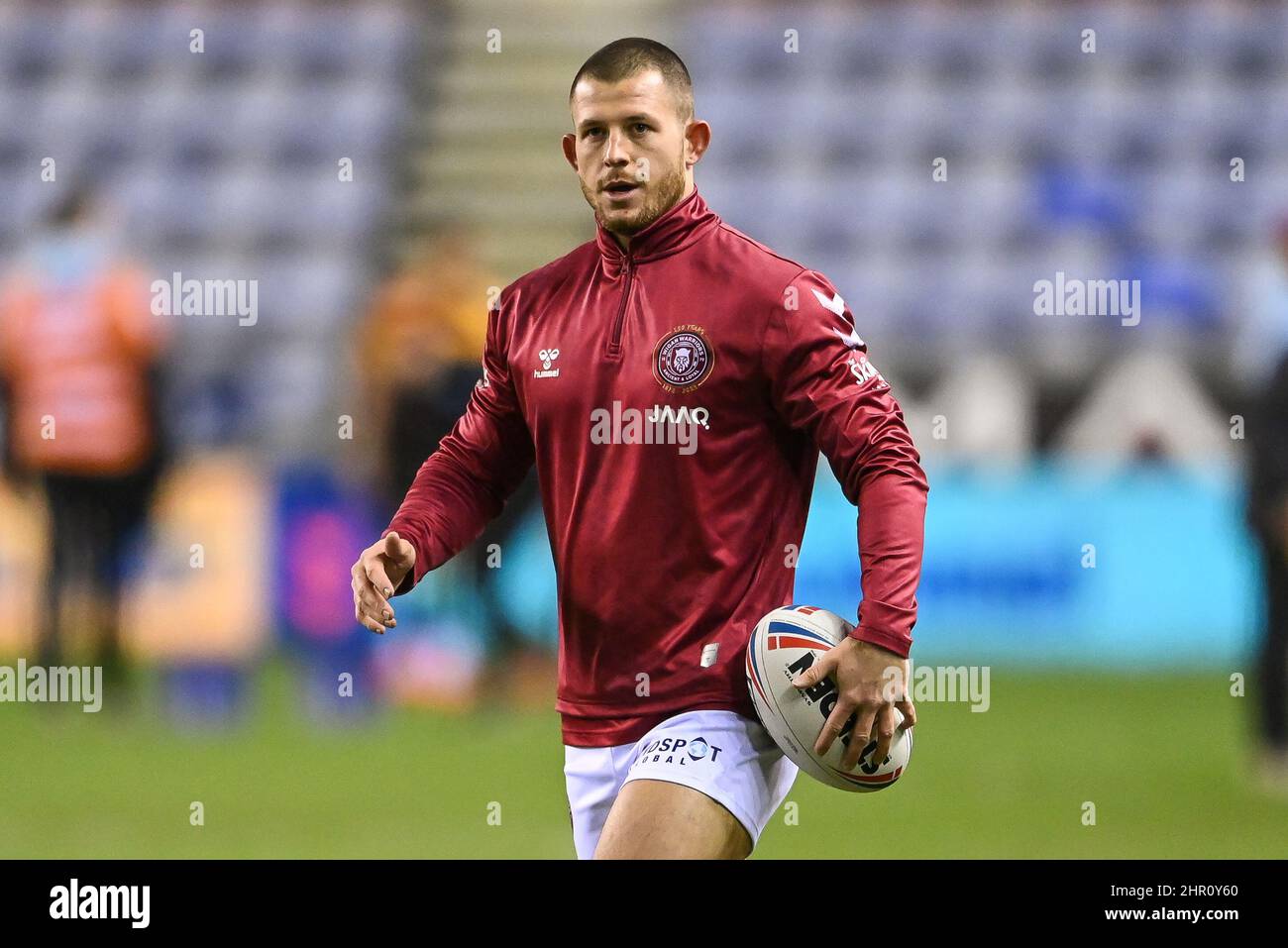 Cade Cust (6) of Wigan Warriors during pre match warm up Stock Photo ...