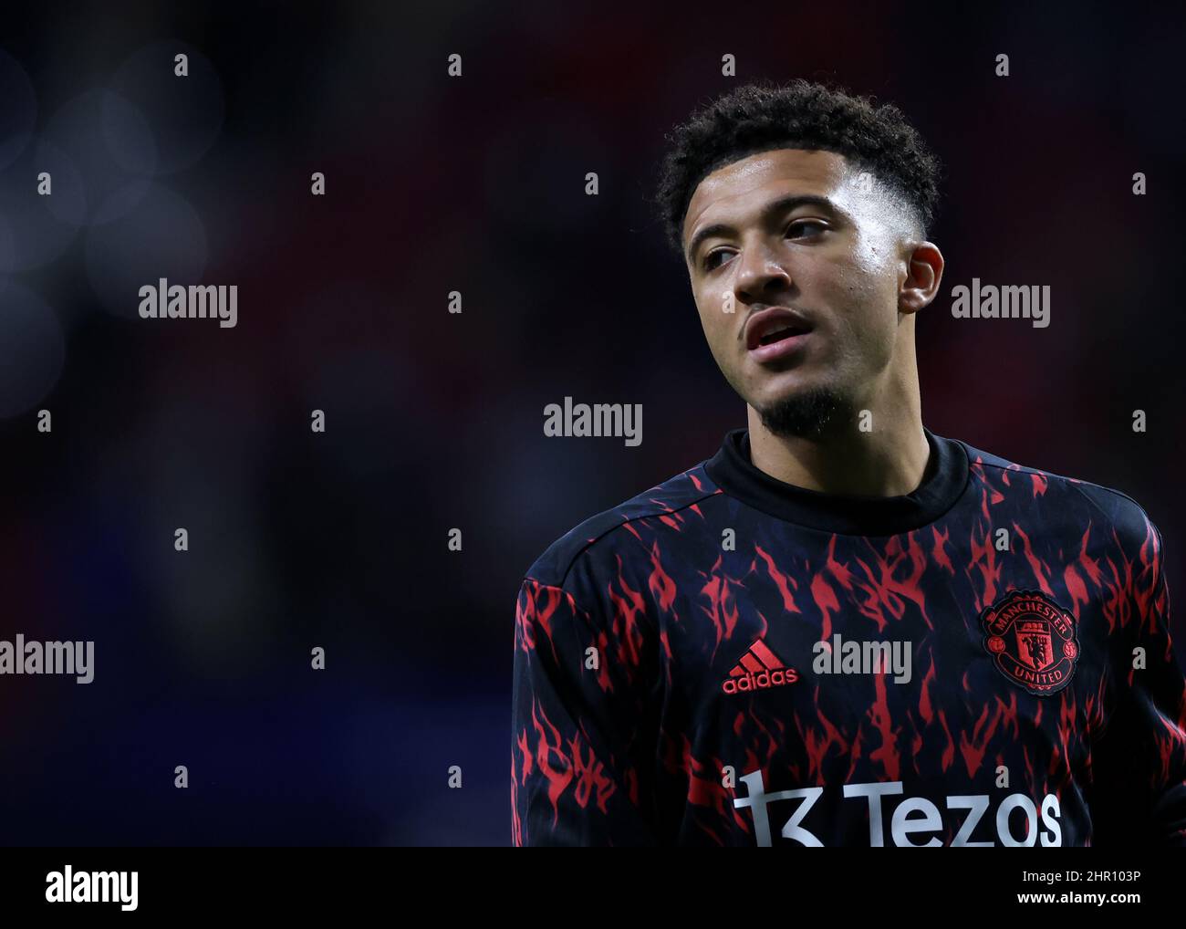 Madrid, Spain, 23rd February 2022. Jadon Sancho of Manchester United ...