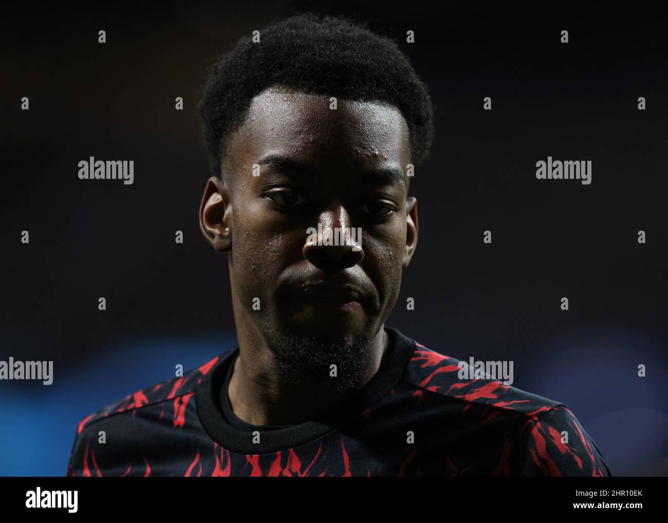 Madrid, Spain, 23rd February 2022. Anthony Elanga of Manchester United ...