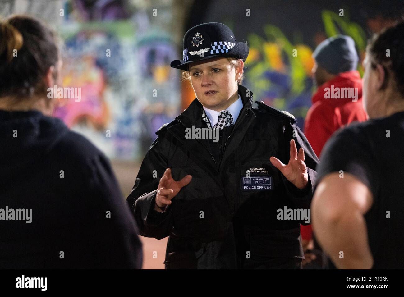Commander Rachel Williams speaks to women during a Walk and Talk in ...