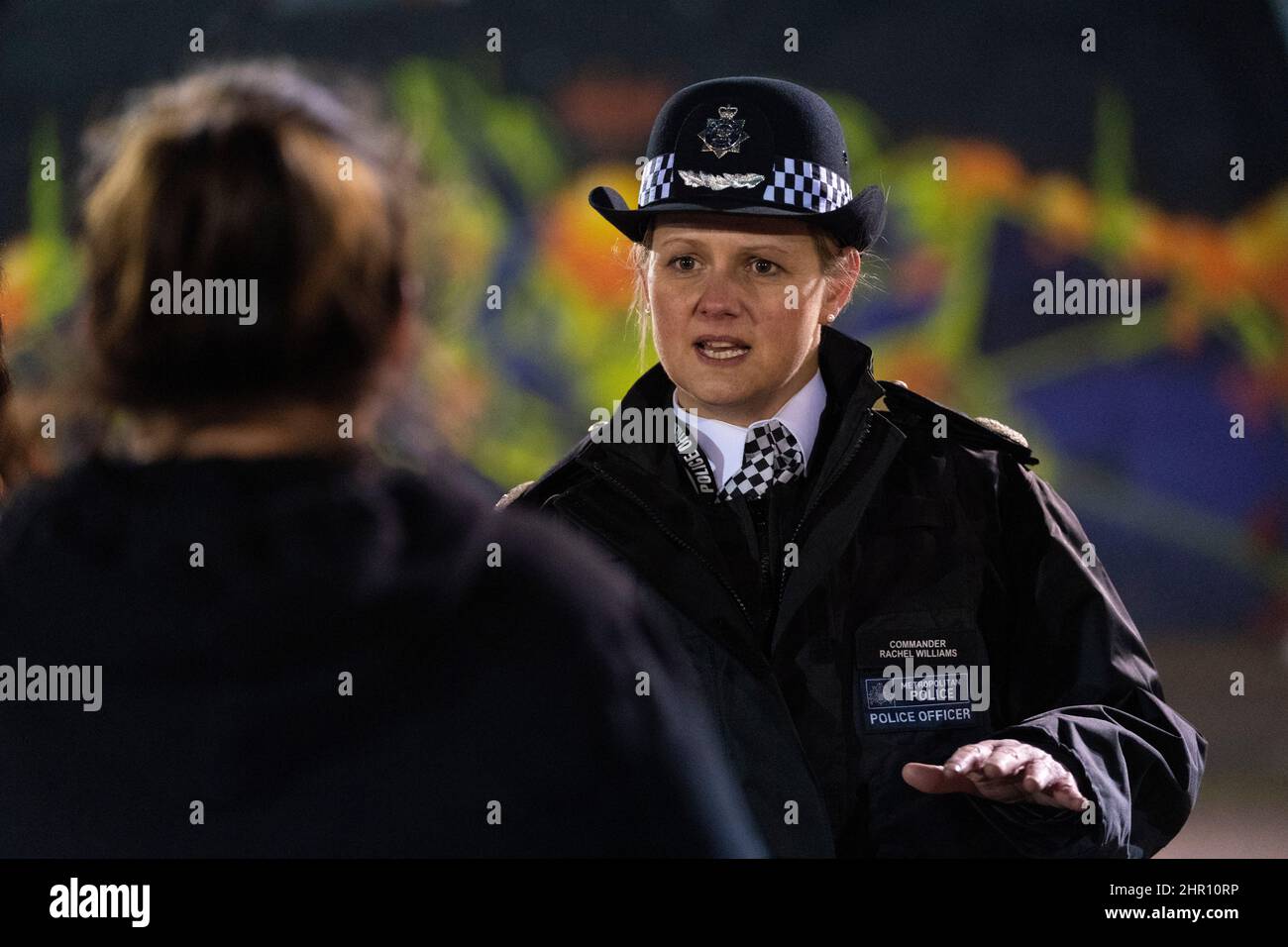 Commander Rachel Williams speaks to women during a Walk and Talk in ...