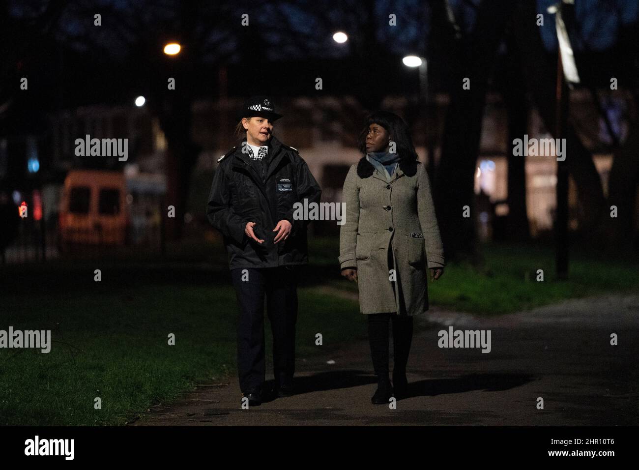 Commander Rachel Williams (left) and Councillor Evelyn Akoto during a ...