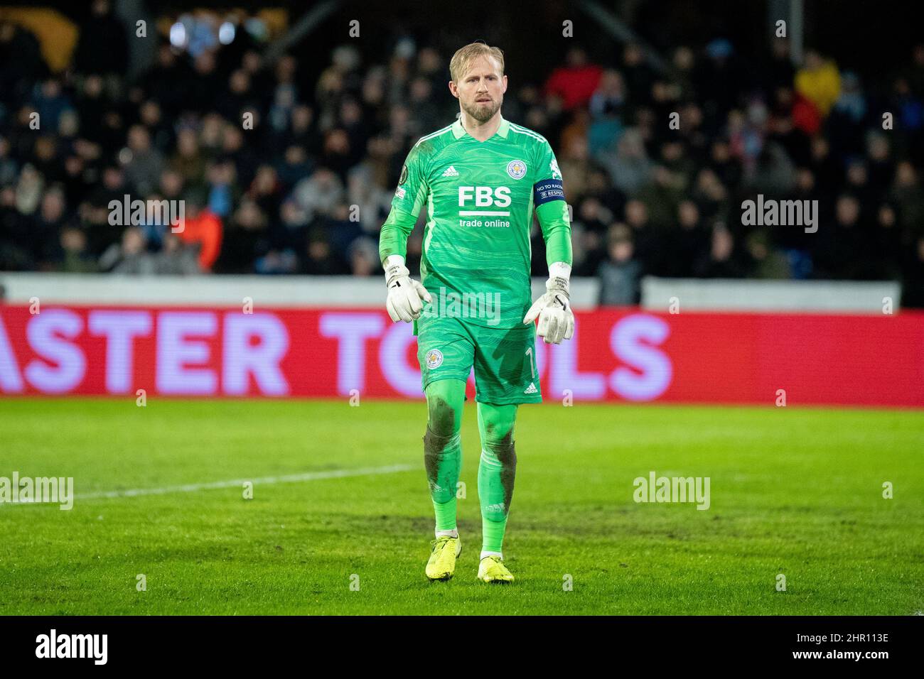 Randers, Denmark. 24th Feb, 2022. Goalkeeper Kasper Schmeichel (1) of ...