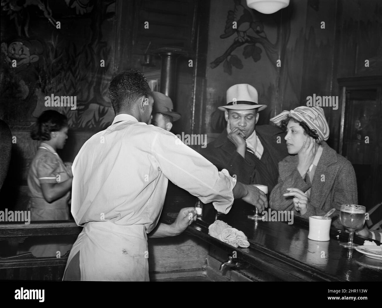 Bartender Serving Drinks at Tavern, Chicago, Illinois, USA, Russell Lee ...