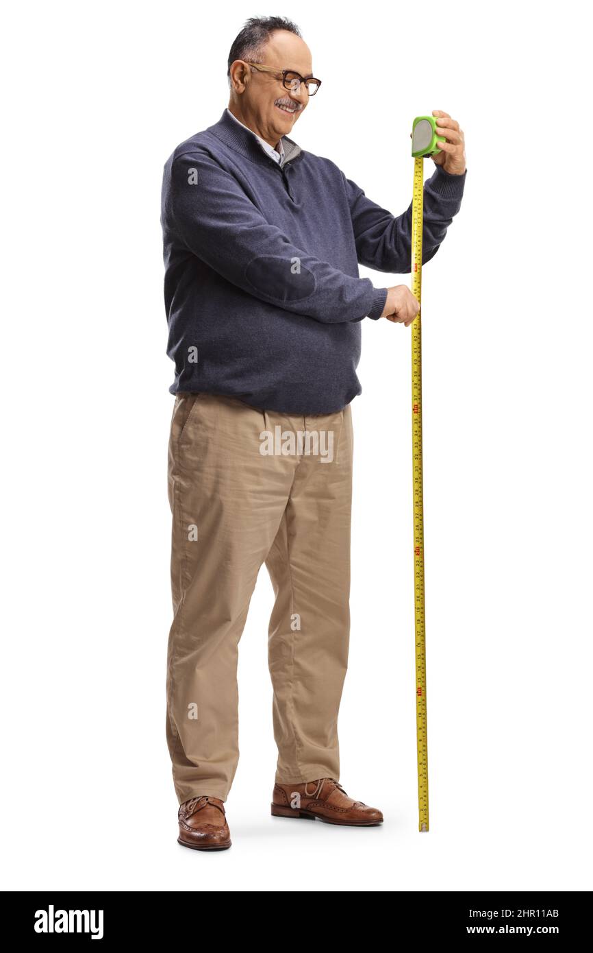 Man using tape measure hi-res stock photography and images - Alamy
