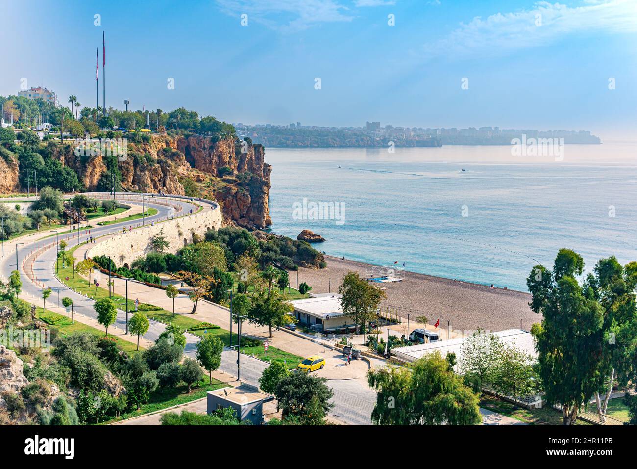 Antalya, Turkey - November 17, 2021: landscape of coastline with road ...