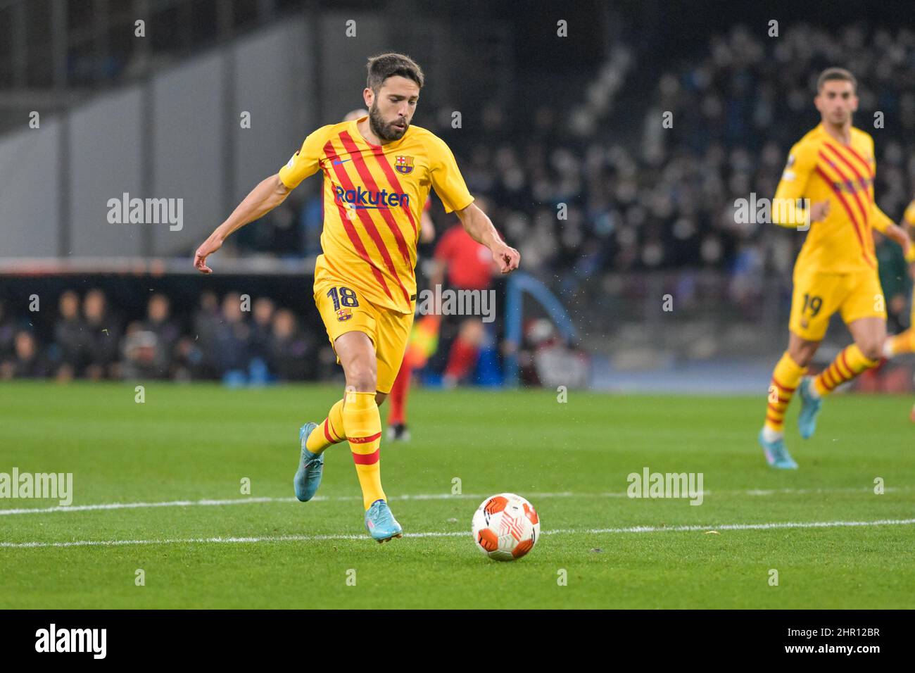 Naples, Italy. 24th Feb, 2022. Jordi Alba (18) FC Barcelona in the ...