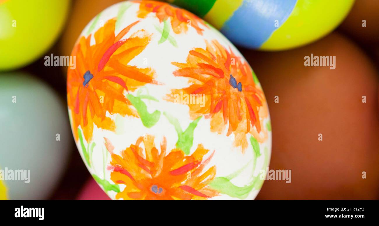 Image of multiple colourful easter eggs lying Stock Photo - Alamy
