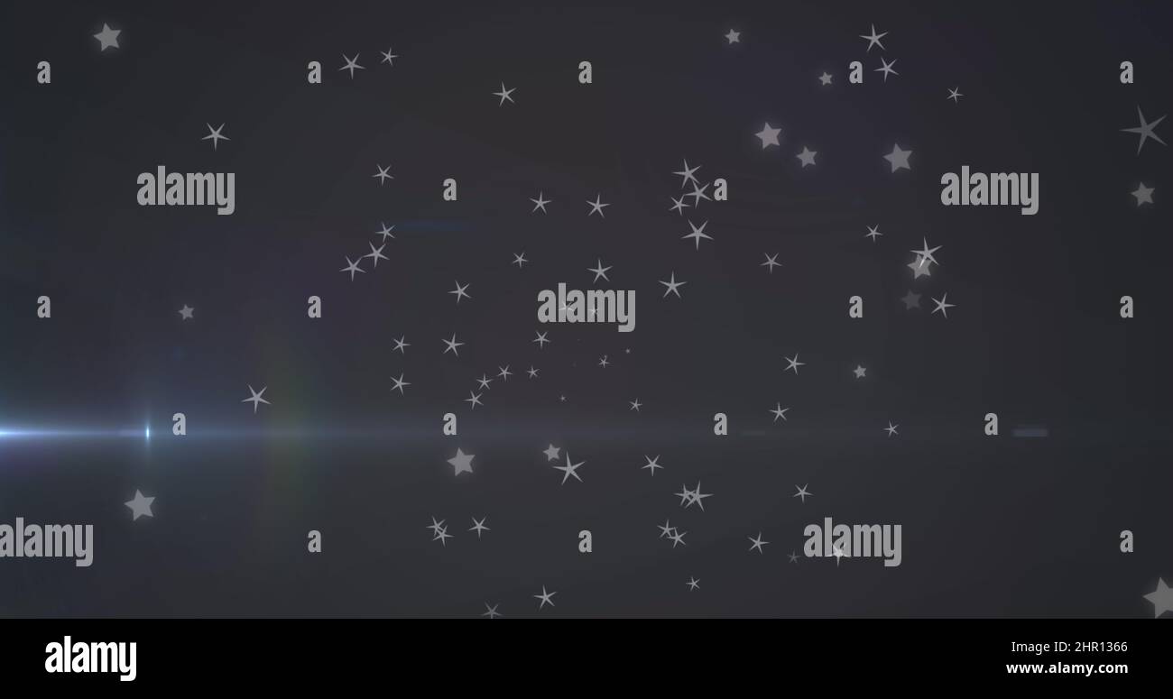 Image of glowing blue light moving over stars in background Stock Photo ...