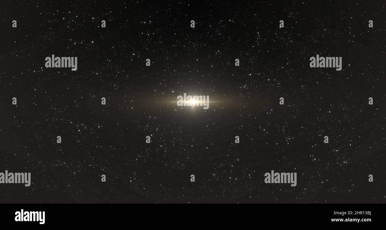 Image of glowing yellow light moving over stars in background Stock ...