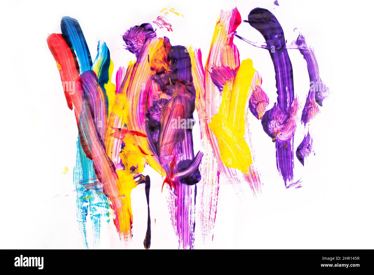 Colorful thick paint with streaks from a brush background Stock Photo ...