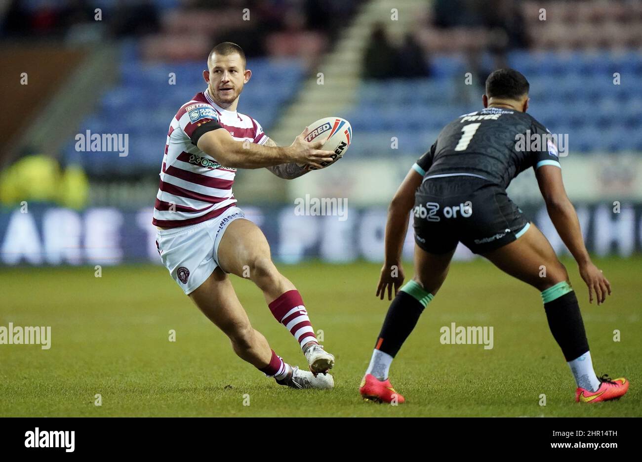 Wigan Warriors' Cade Cust during the Betfred Super League match at DW ...