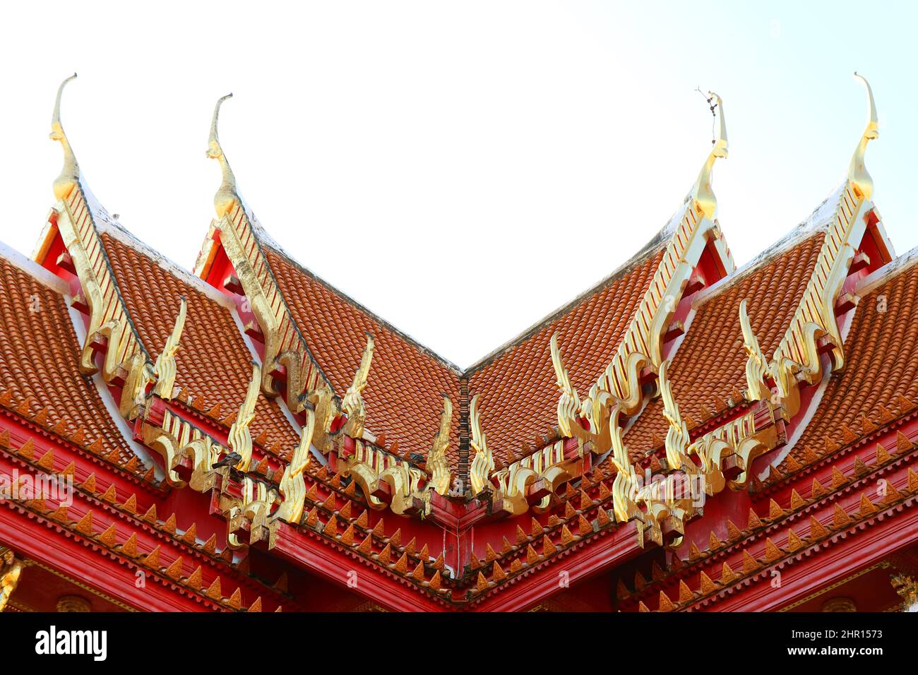 Gorgeous Multi-layered Gable Roof of the Ordination Hall of Wat ...