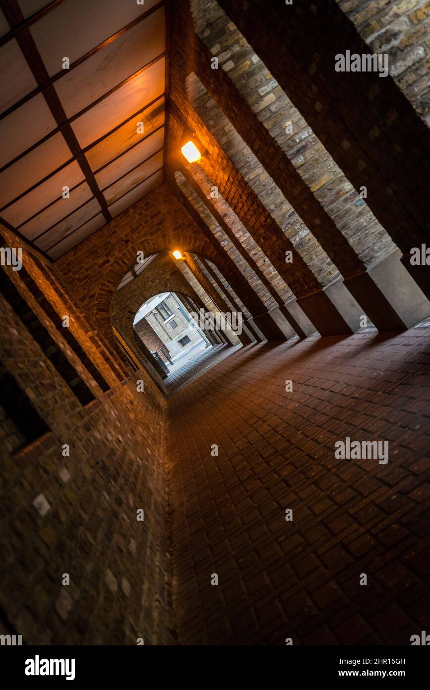 Brick arcade, Wapping, London, England, UK Stock Photo - Alamy