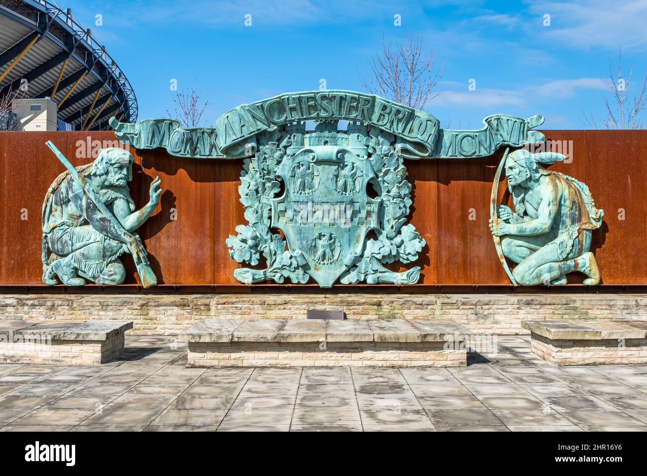 The Manchester Bridge sculptures, which were erected on the former ...