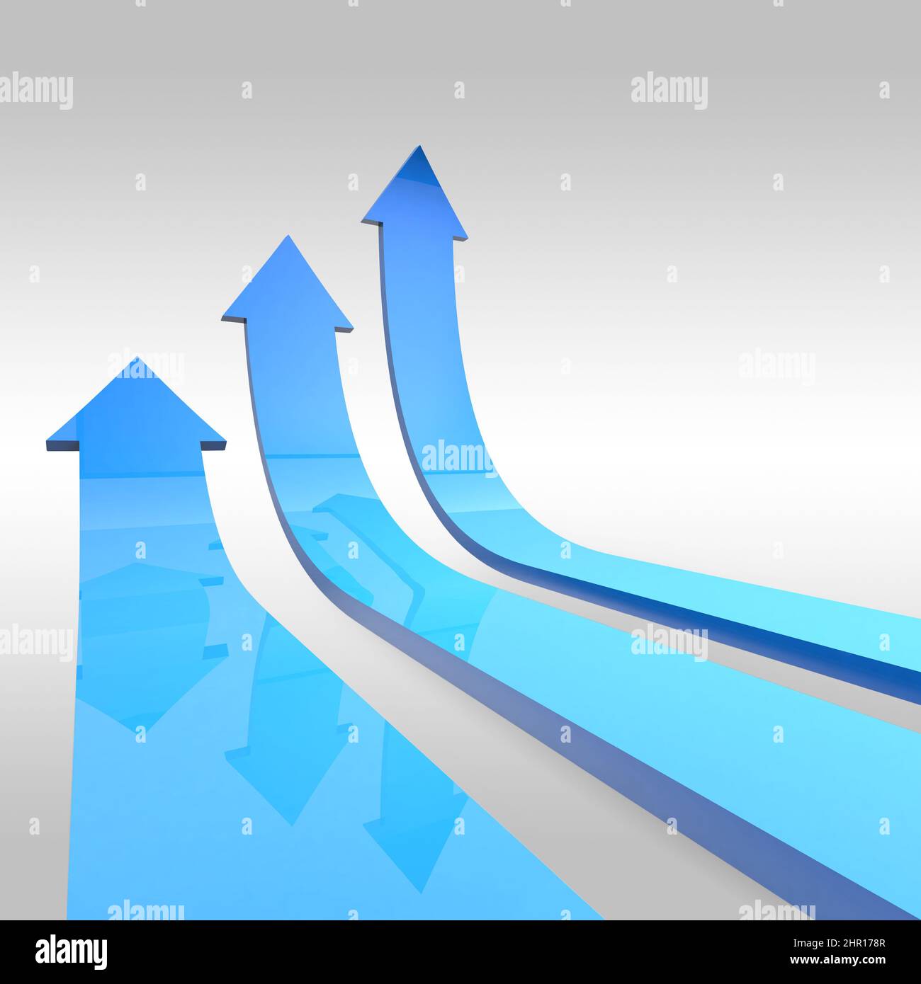 Everything is pointing up. Computer graphic of arrows Stock Photo - Alamy