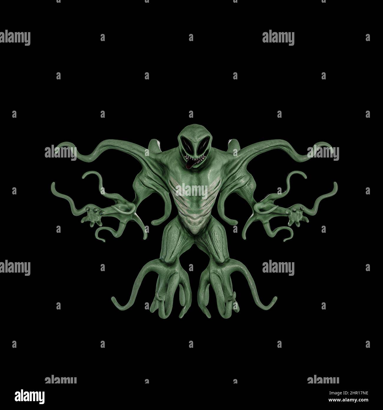 alien isolated on black background 3d illustration Stock Photo - Alamy