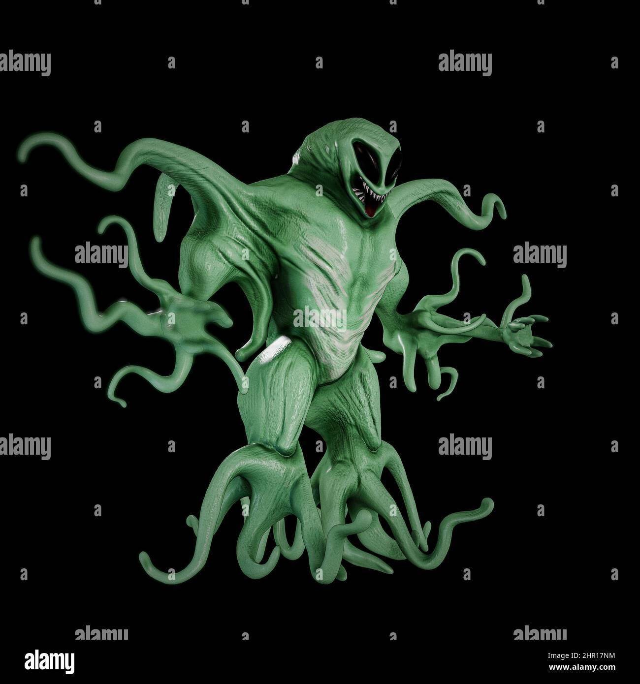 alien isolated on black background 3d illustration Stock Photo - Alamy