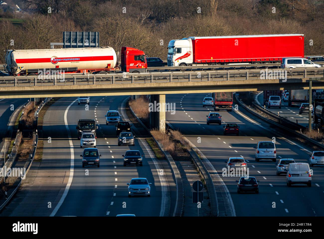 Motorway junction Westhofen, the motorway A45, Sauerlandlinie, is ...