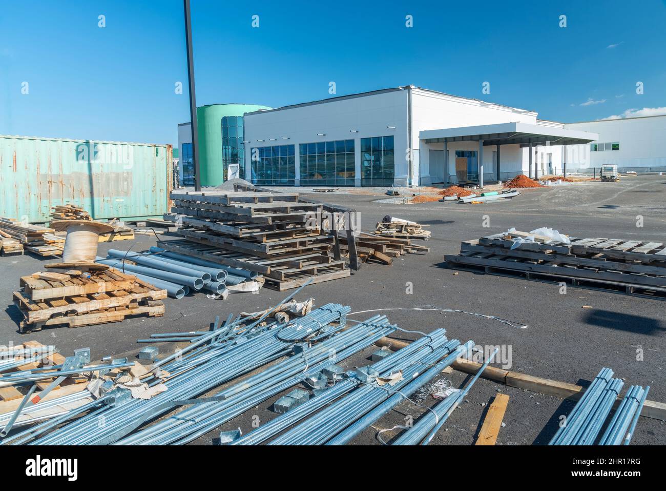 Horizontal shot of a big box retail store construction site Stock Photo ...