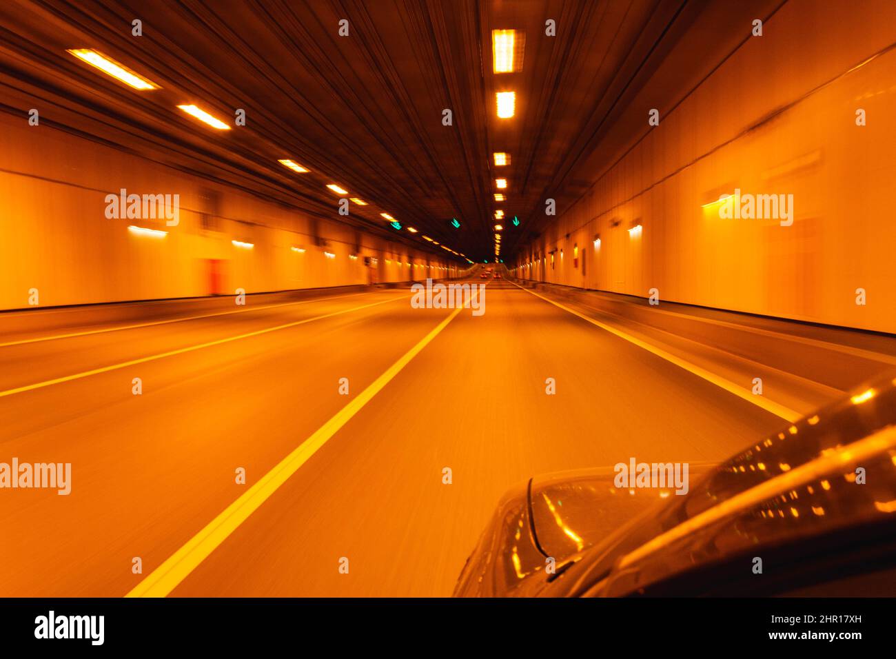 Driving through lit tunnel hi-res stock photography and images - Alamy