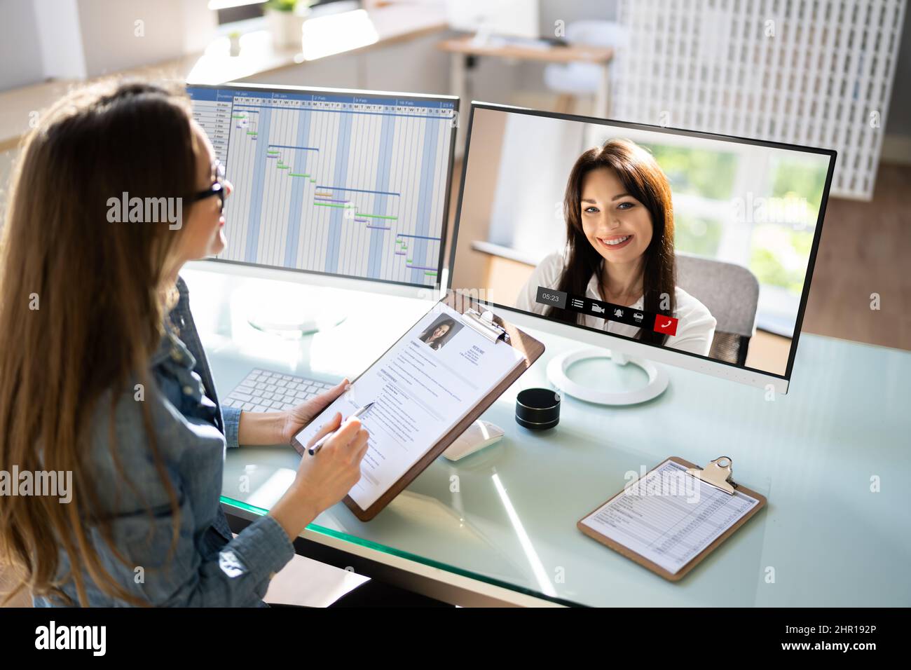 Online Video Conference Business Interview Call Or Webinar Stock Photo ...